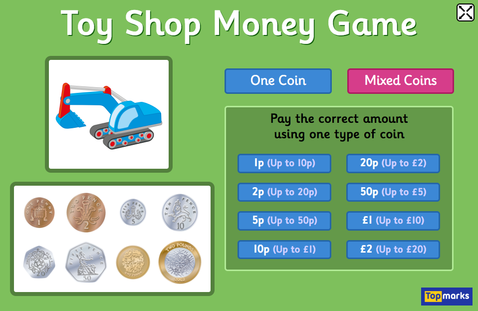 Toy Shop Money Game Launched Topmarks Blog