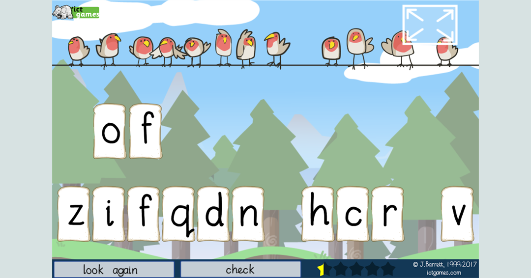 Words and Spelling, English Games for 5-7 Years - Topmarks