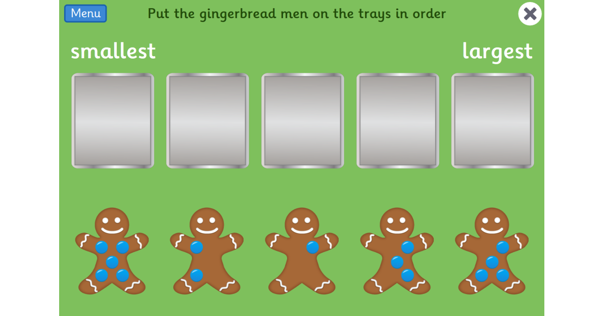 The Gingerbread Man Game - Counting, Matching and Ordering game