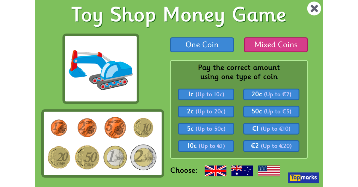 Toy Shop Money Game Eur Topmarks
