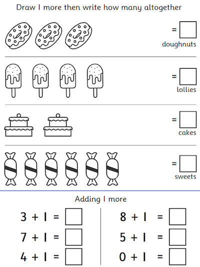 Worksheet: Adding One More within 10 - Topmarks