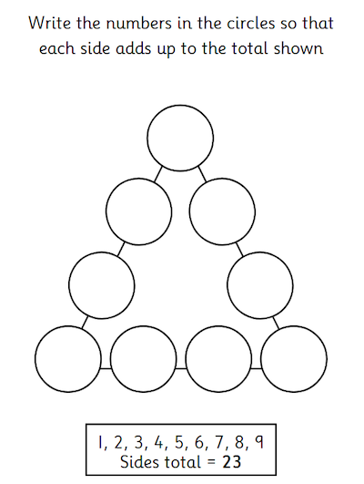 Worksheet: Triangle Addition Puzzle - Topmarks