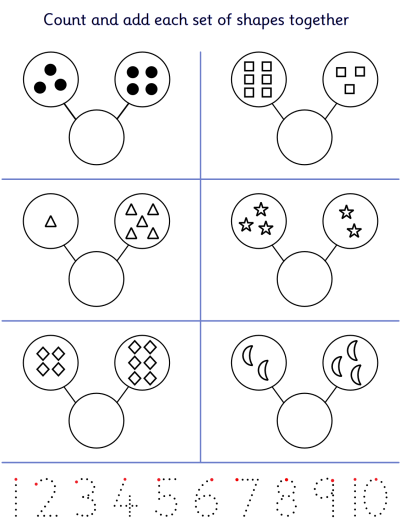 Worksheet: Counting and Adding within 10 - Topmarks