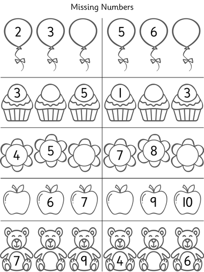 Ordering Worksheets for 4-5 year olds - Topmarks
