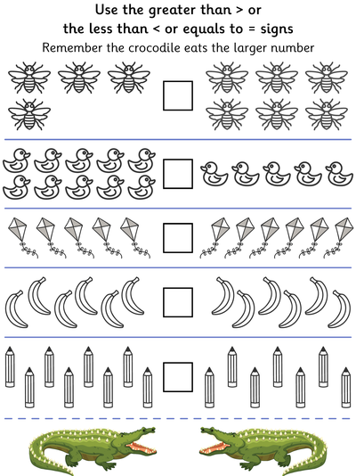 Worksheet: Counting and Comparing Objects within 10 - Topmarks