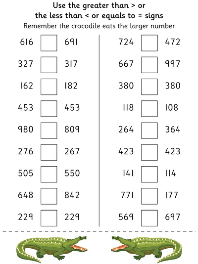 Ordering Worksheets for 7-8 year olds - Topmarks