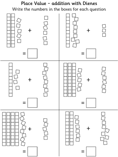 Worksheet: Adding Two-Digit and One-Digit Numbers, with Carrying - Topmarks