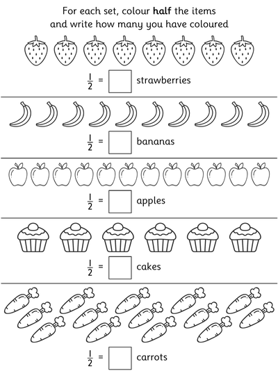 Fractions Worksheets for 6-7 year olds - Topmarks