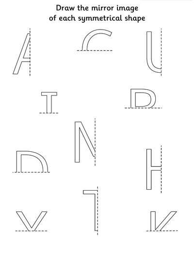 Worksheet: Symmetry in Letters - Topmarks