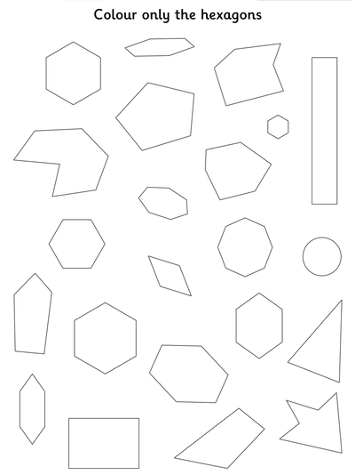 Worksheet: Find the Hexagons - Topmarks
