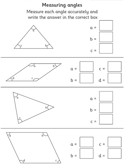 Worksheet: Measuring Angles in Polygons - Topmarks